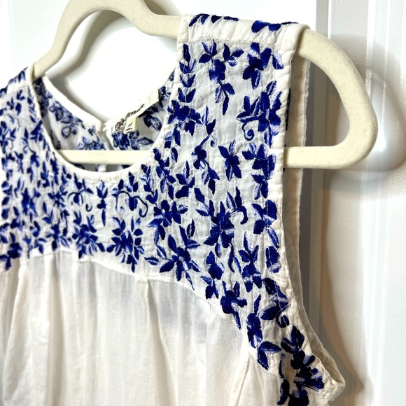 laffaire | Tops | Cobalt Blue Floral Embroidered Blouse | Poshmark